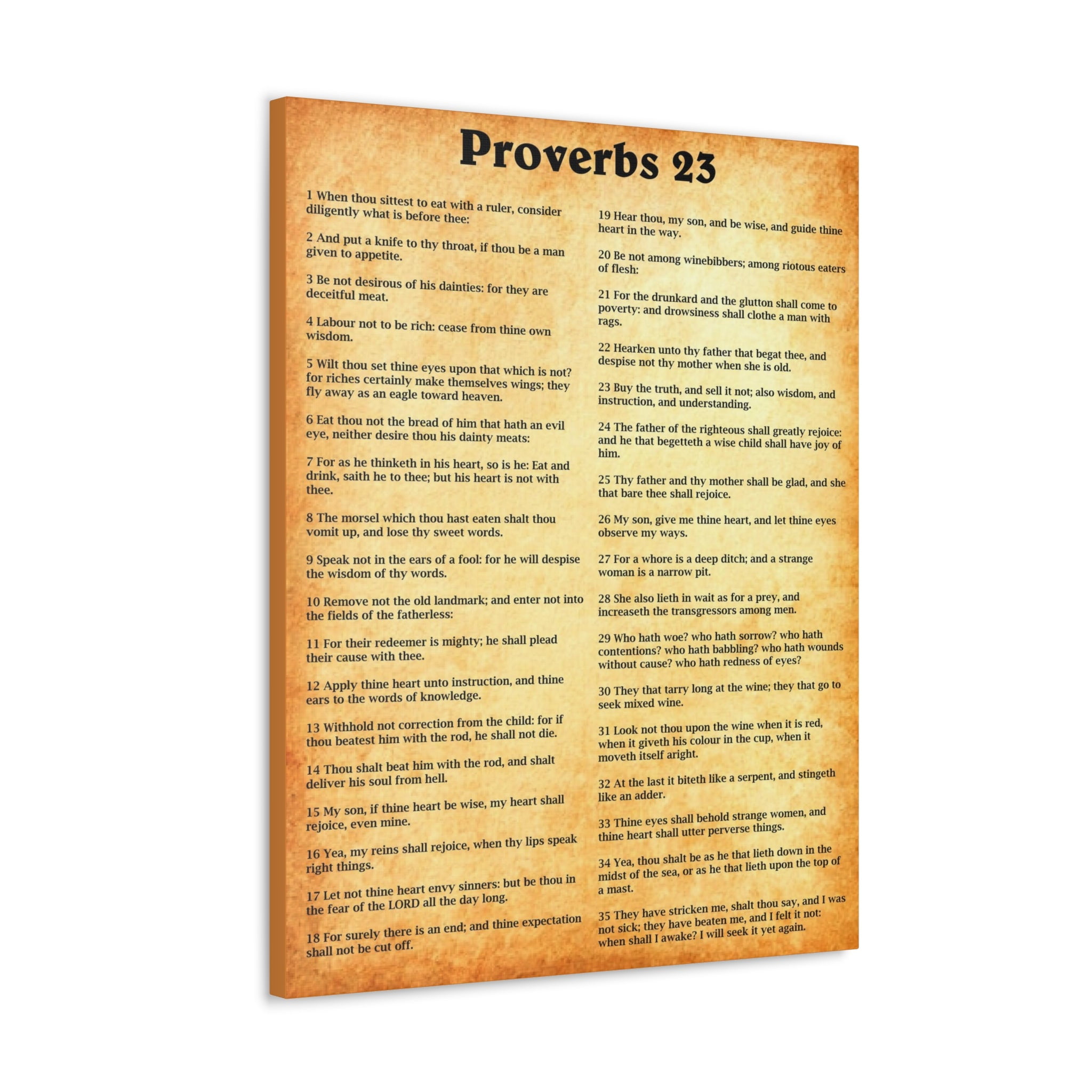 Scripture Walls Proverbs 23 Chapter Gold Bible Canvas Christian Wall ...