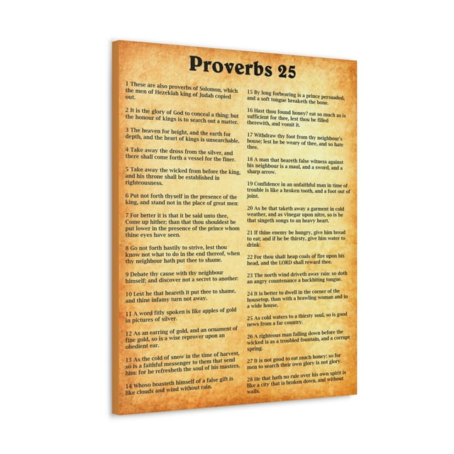 Scripture Walls Proverbs 25 Chapter Gold Bible Canvas Christian Wall ...