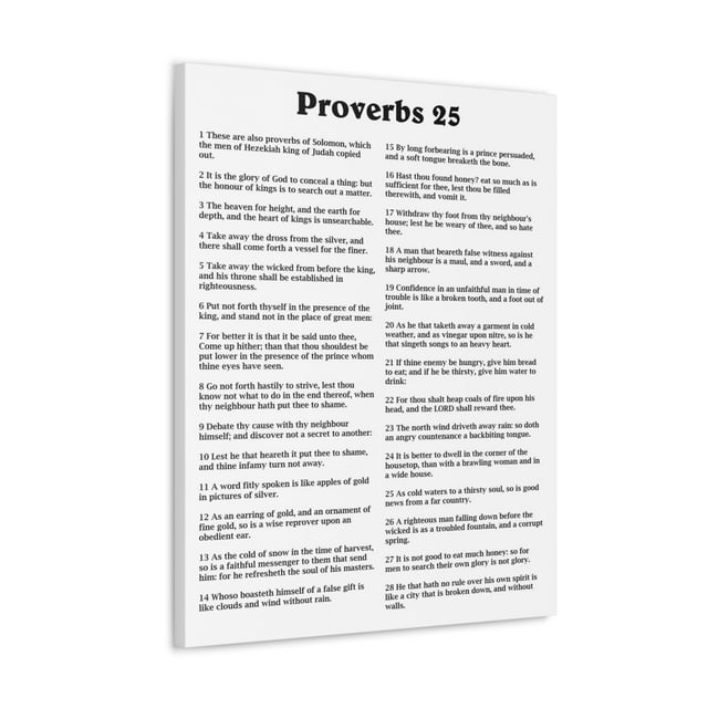 Scripture Walls Proverbs 25 Chapter White Bible Canvas Christian Wall ...