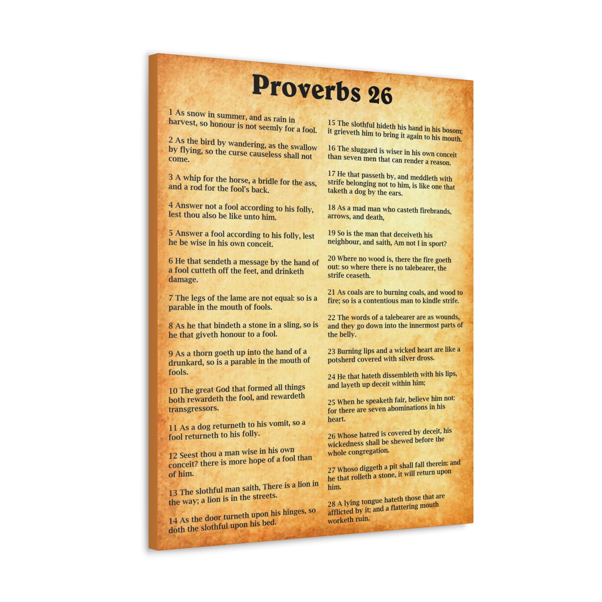 Scripture Walls Proverbs 26 Chapter Gold Bible Canvas Christian Wall ...