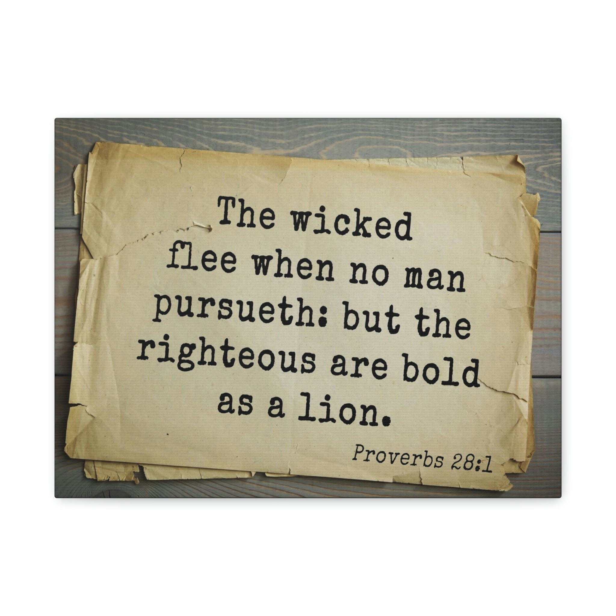 Scripture Walls Proverbs 28:1 Righteous Are Bold Bible Verse Canvas ...