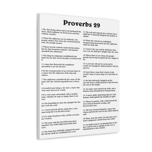 Scripture Walls Proverbs 29 Chapter White Bible Canvas Christian Wall ...