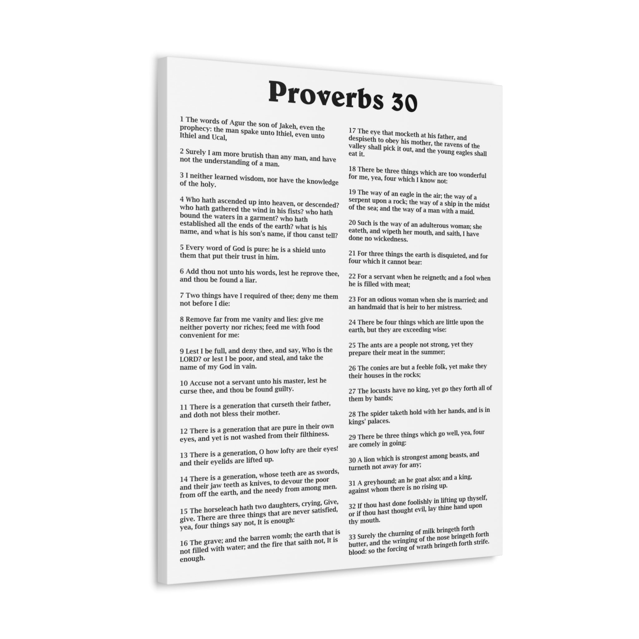 Scripture Walls Proverbs 30 Chapter White Bible Canvas Christian Wall ...