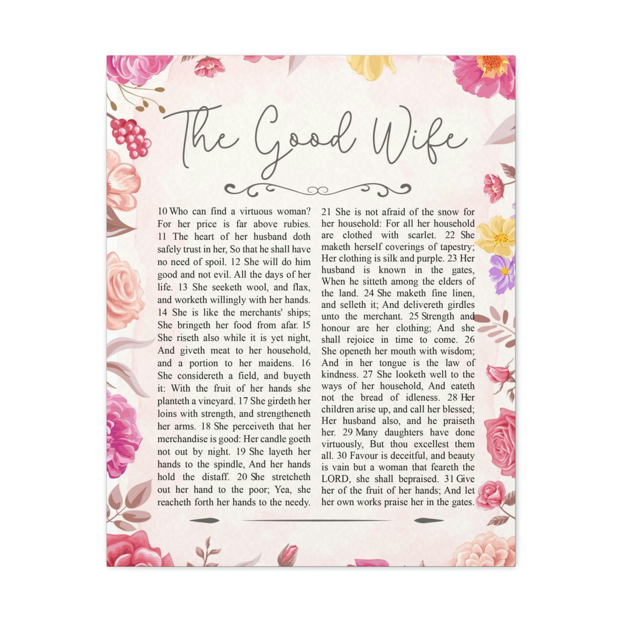 Scripture Walls Proverbs 31:25 The Good Wife Bible Verse Canvas ...