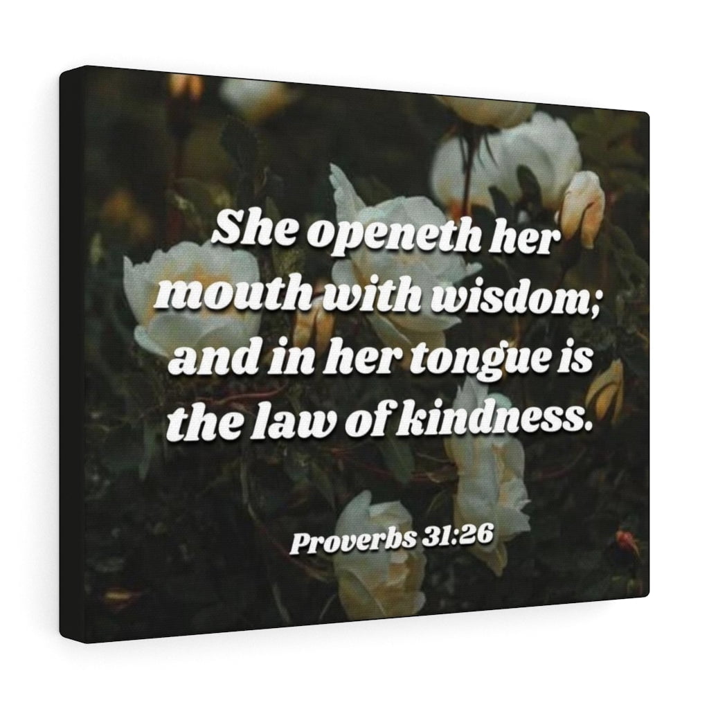Scripture Walls Proverbs 31:26 The Law Of Kindness Bible Verse Canvas ...