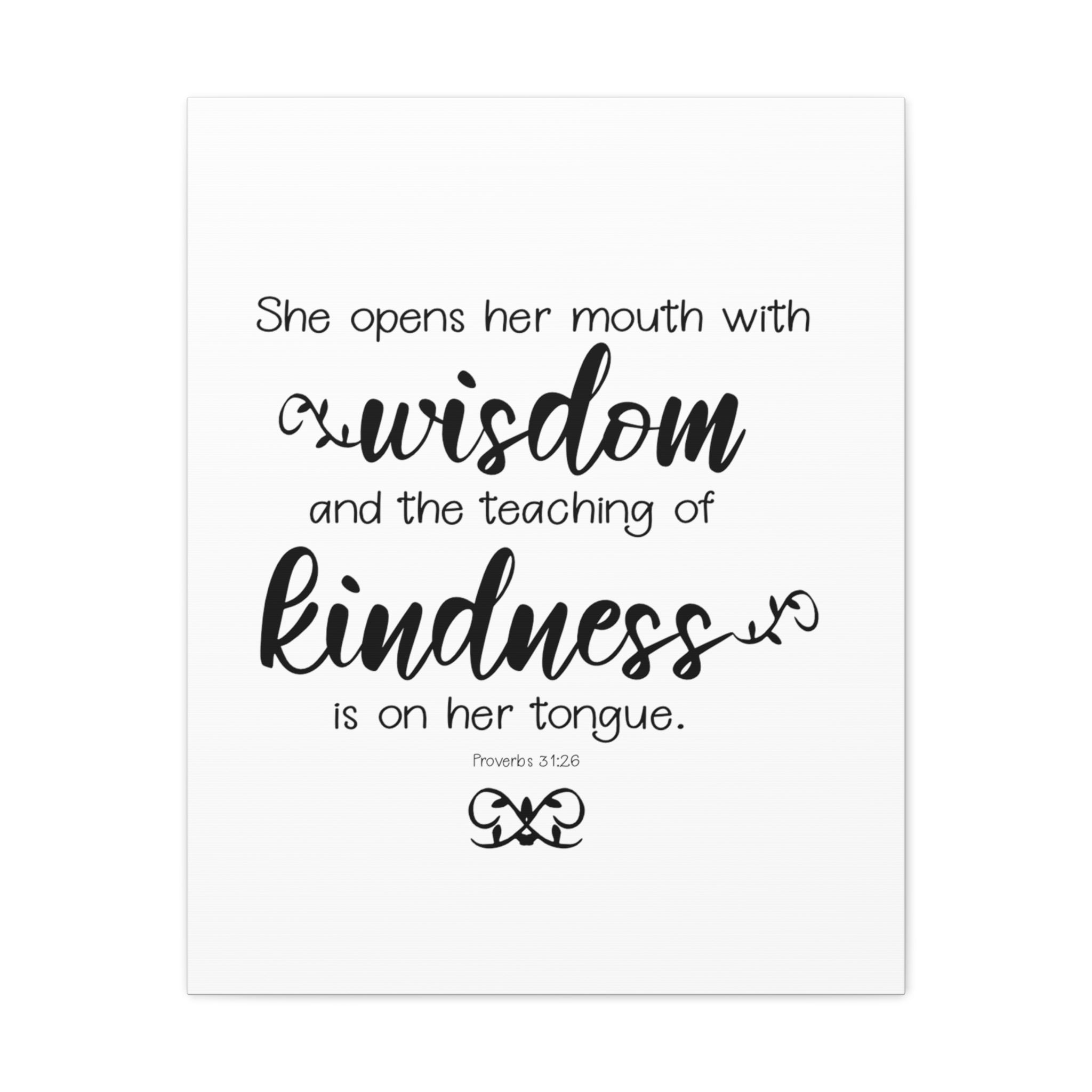 Scripture Walls Proverbs 31:26 Wisdom and Kindness Bible Verse Canvas ...