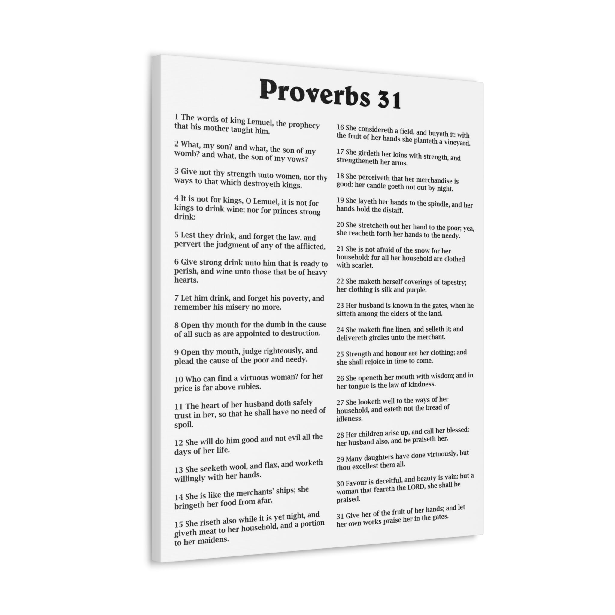 Scripture Walls Proverbs 31 Chapter White Bible Canvas Christian Wall ...