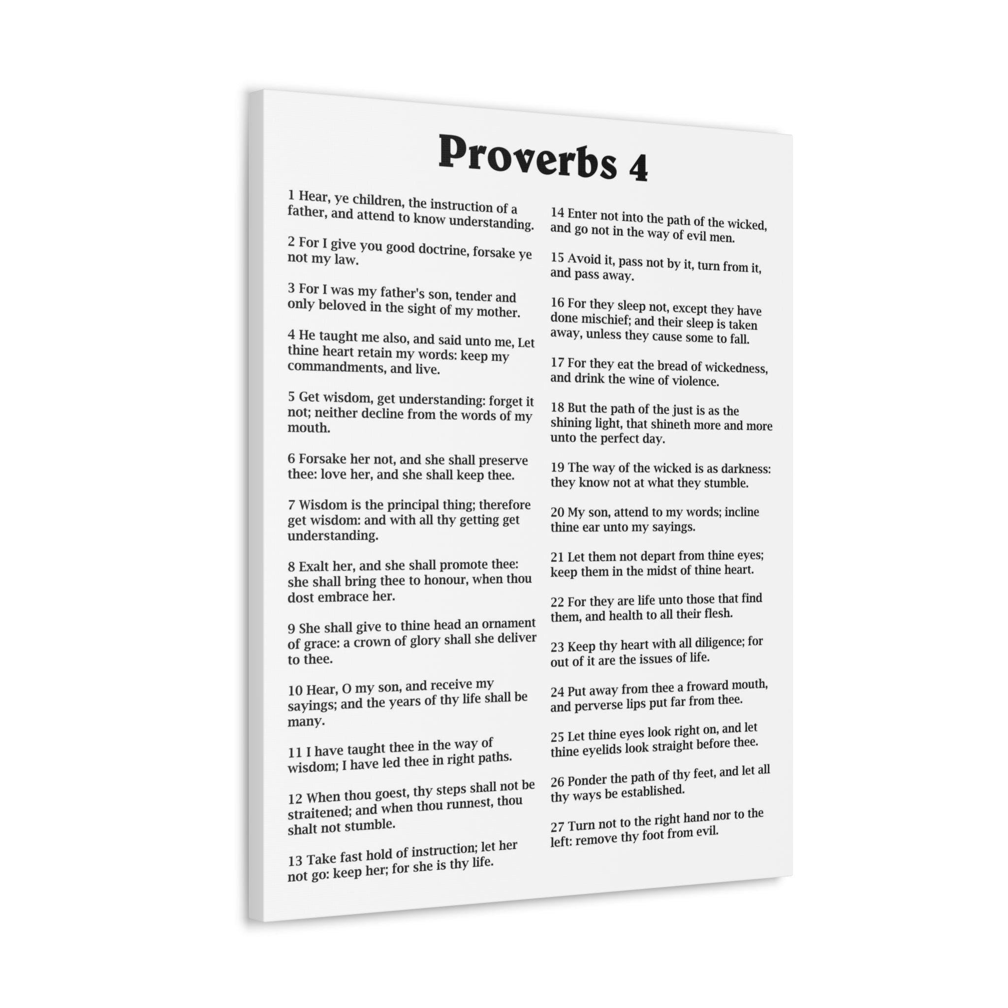 Scripture Walls Proverbs 4 Chapter White Bible Canvas Christian Wall ...