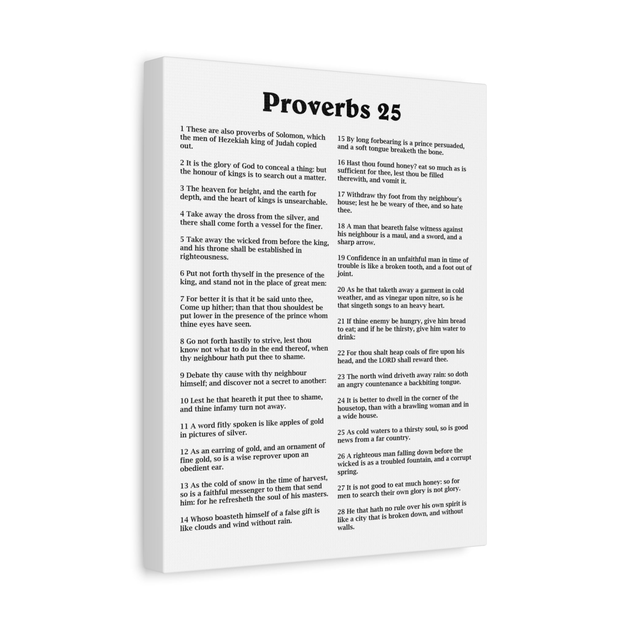 Scripture Walls Proverbs Chapter 25 White Bible Canvas Christian Wall ...