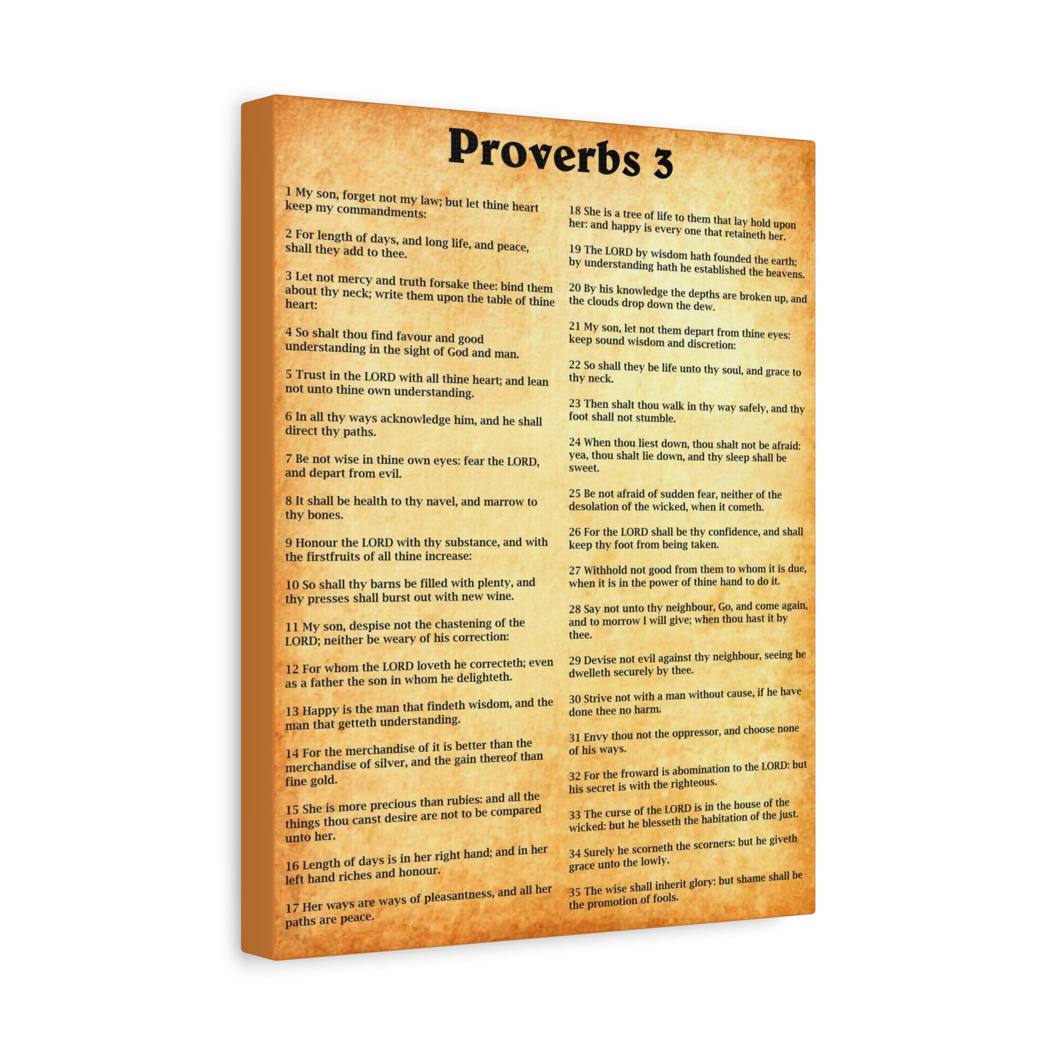 Scripture Walls Proverbs Chapter 3 Gold Bible Canvas Christian Wall Art ...