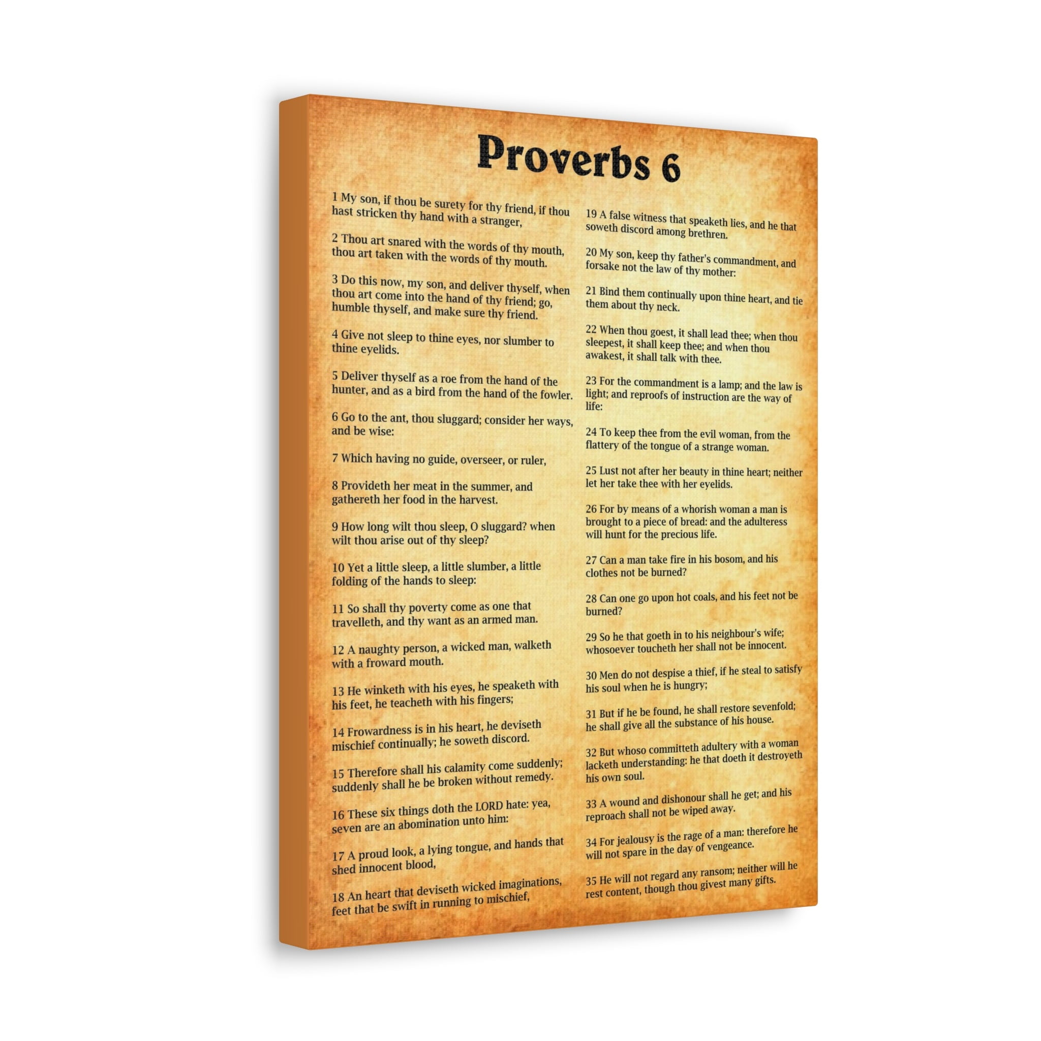 Scripture Walls Proverbs Chapter 6 Gold Bible Canvas Christian Wall Art