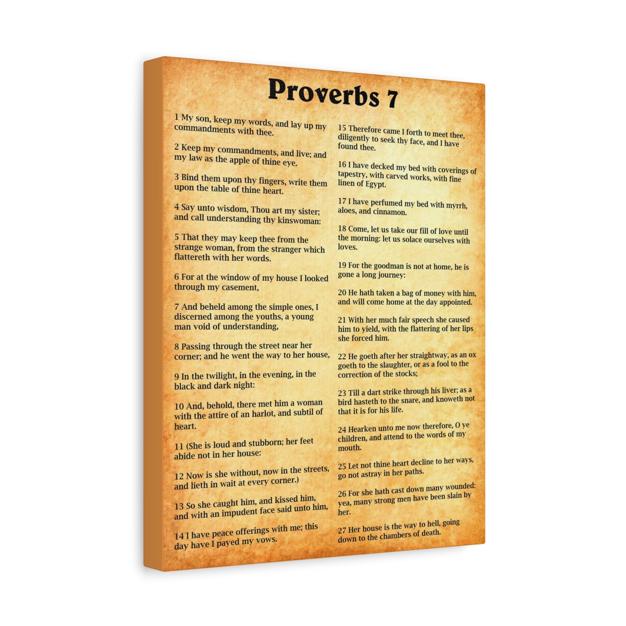 Scripture Walls Proverbs Chapter 7 Gold Bible Canvas Christian Wall Art ...