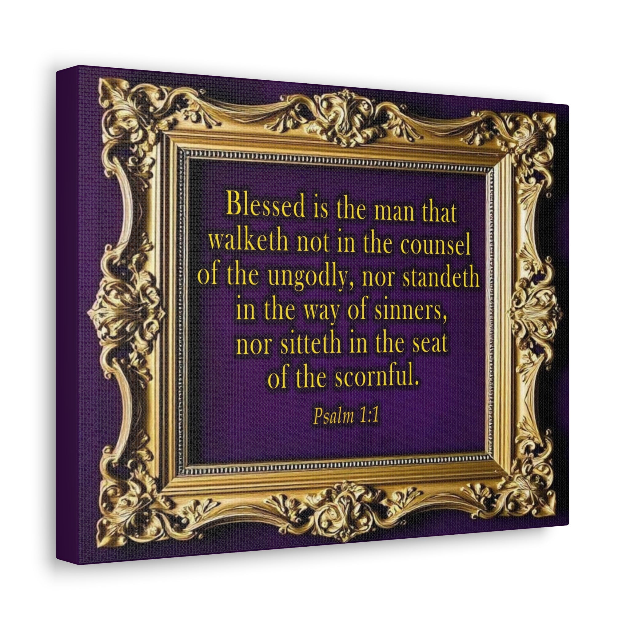 Psalm 1:1 KJV Bible Verse Canvas – Christian Wall Art Decor, Ready to ...
