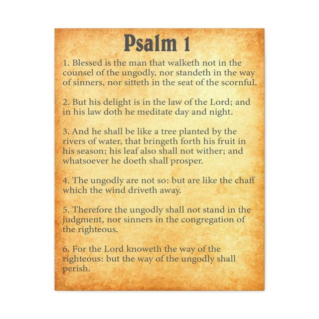Scripture Walls Psalm 1 Chapter Gold Bible Canvas Christian Wall Art Ready to Hang Unframed ...