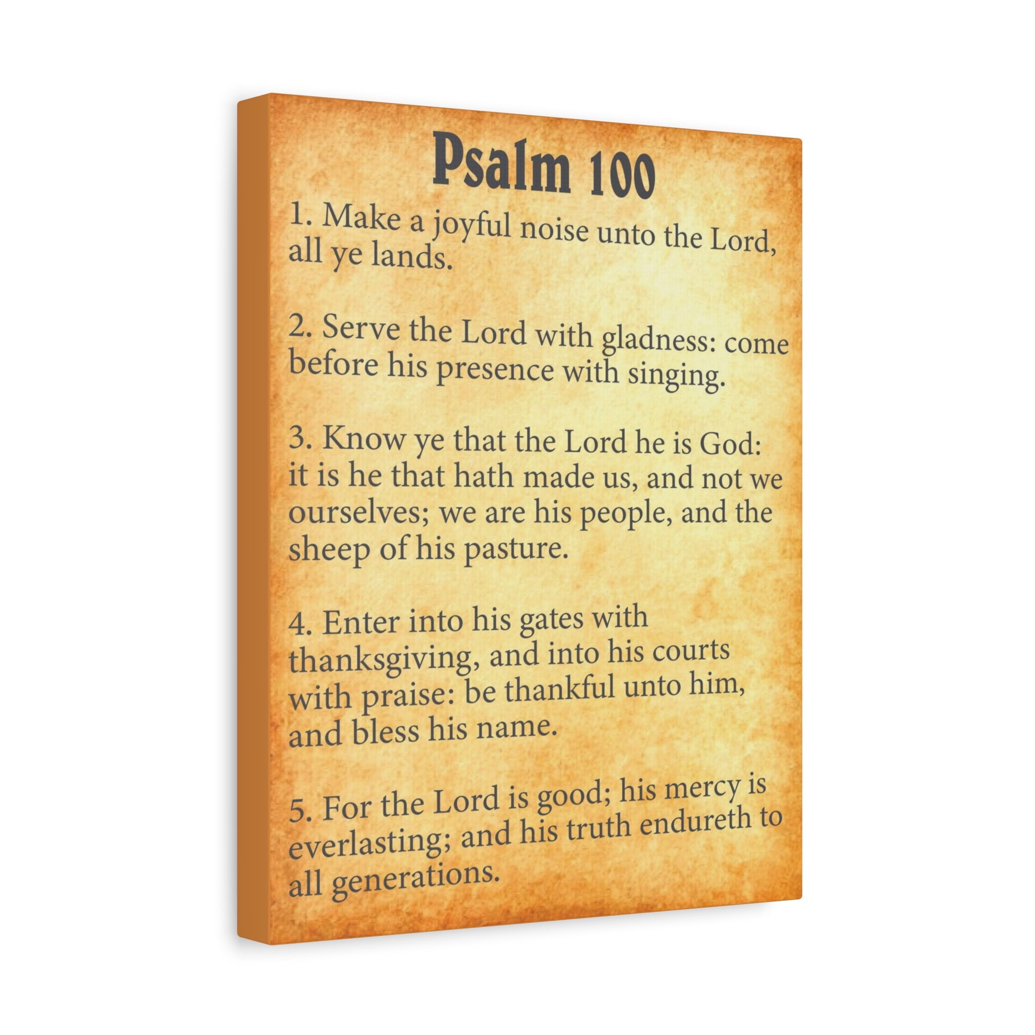 Scripture Walls Psalm 100 Gold Bible Chapter Canvas Christian Wall Art ...