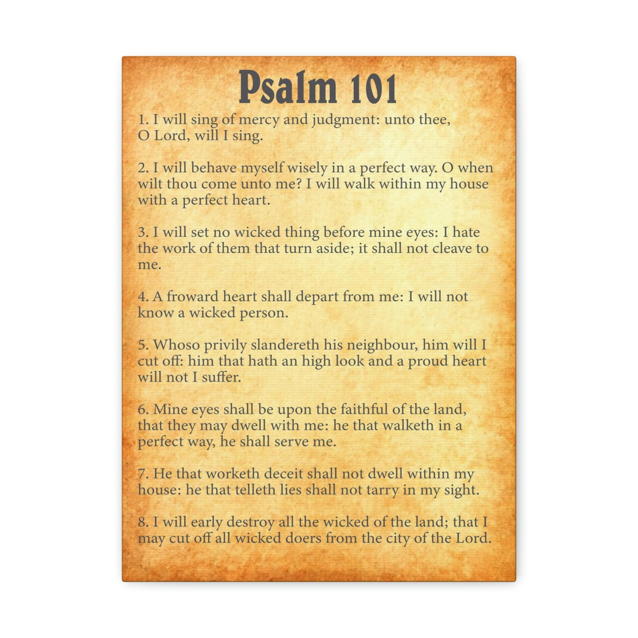 Scripture Walls Psalm 101 Chapter Gold Bible Canvas Christian Wall Art ...