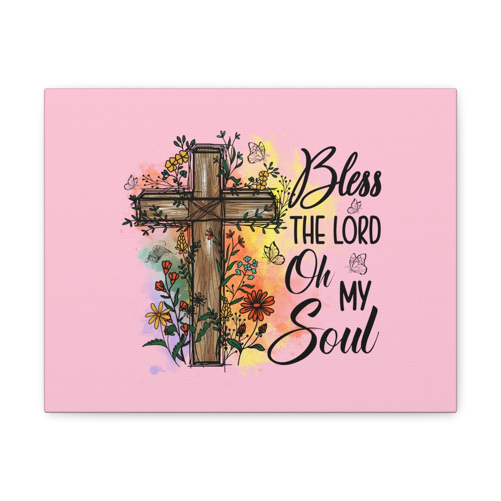 Scripture Walls Psalm 103:1 Bless The Lord Flower Cross Christian Wall ...