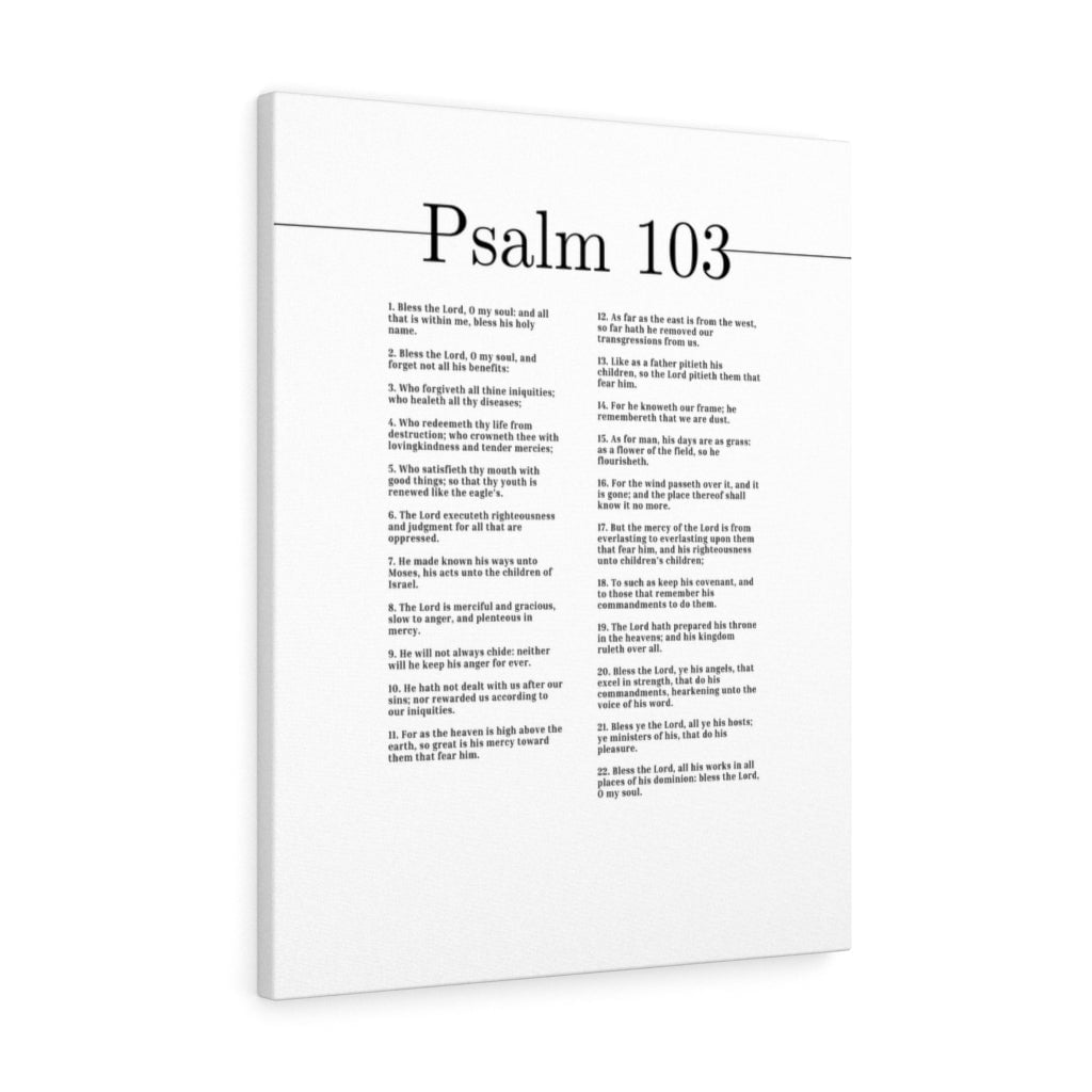 Scripture Walls Psalm 103 Bless His Holy Name White Bible Chapter Canvas Christian Wall Art ...