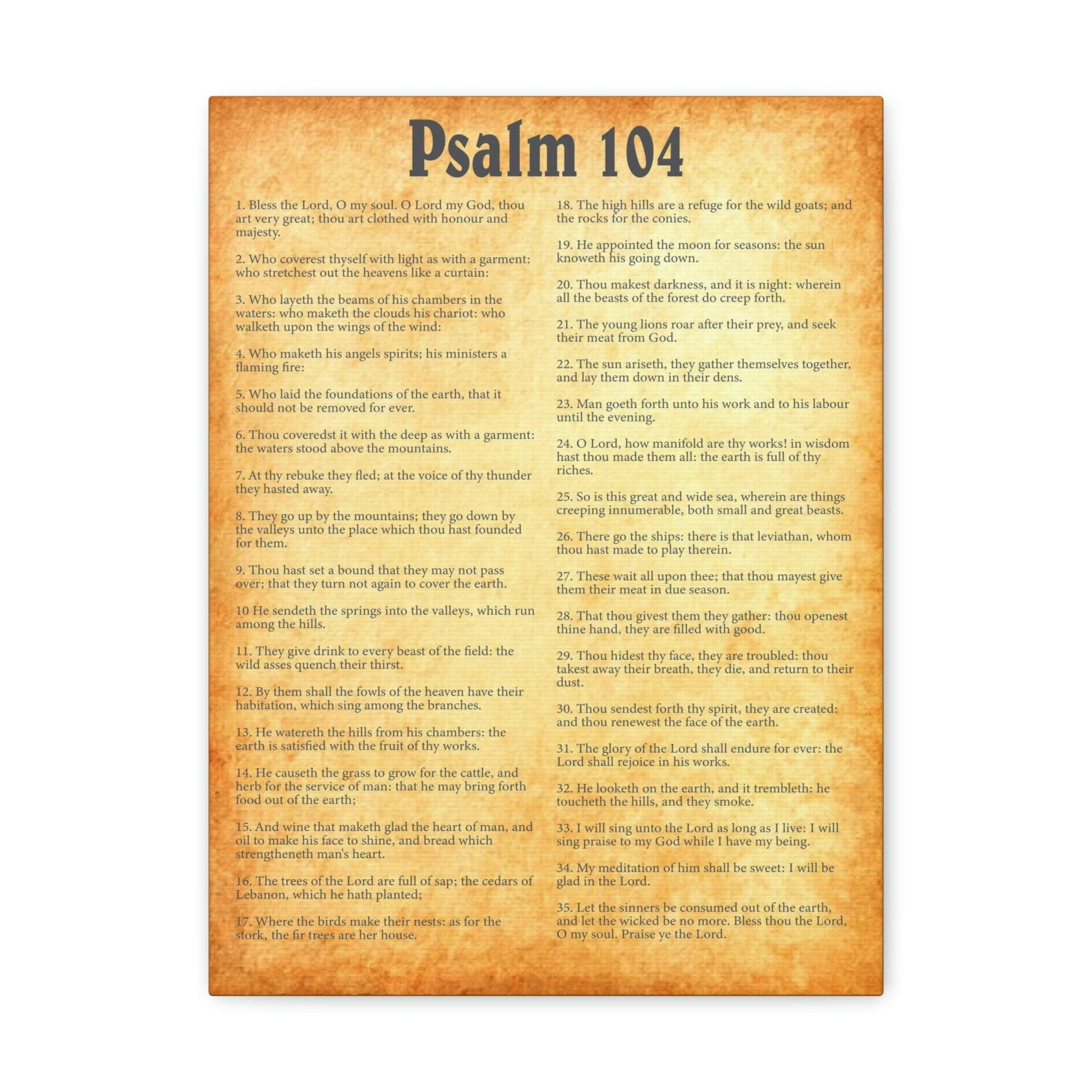 Scripture Walls Psalm 104 Chapter Gold Bible Canvas Christian Wall Art ...