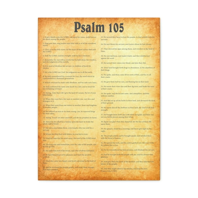 Scripture Walls Psalm 105 Chapter Gold Bible Canvas Christian Wall Art Ready to Hang Unframed ...