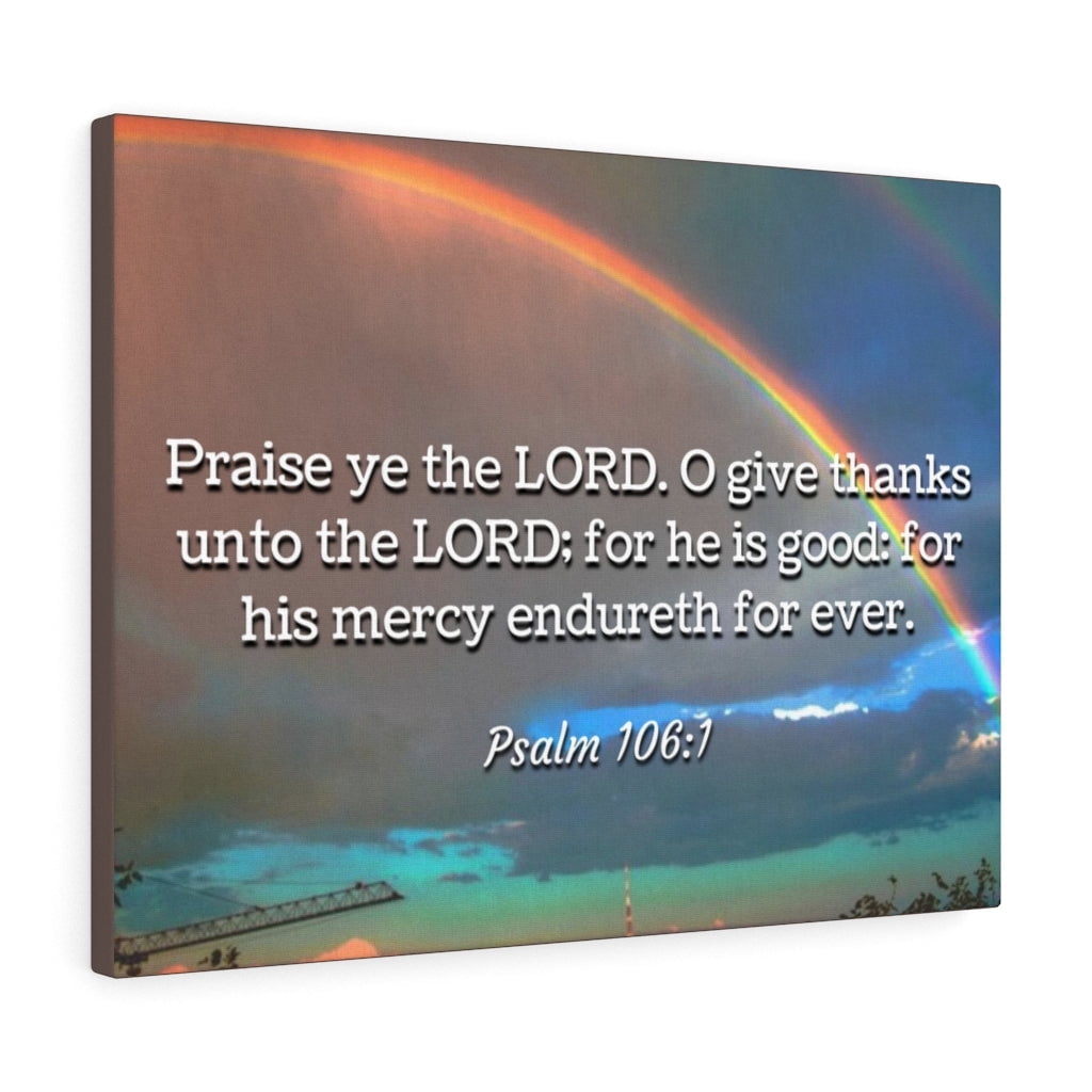 Scripture Walls Psalm 106:1 Praise Ye Bible Verse Canvas Christian Wall Art Ready to Hang ...