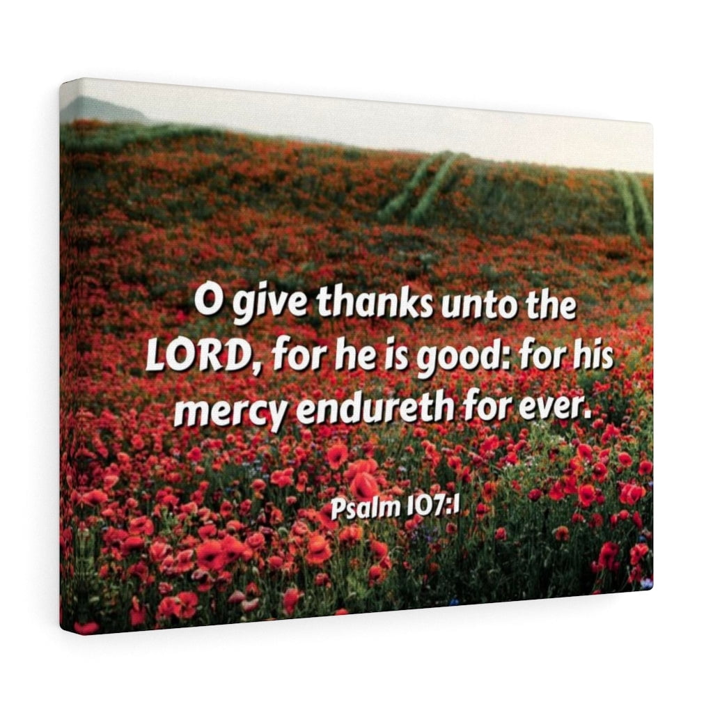 Scripture Walls Psalm 107:1 Mercy Endureth Bible Verse Canvas Christian ...