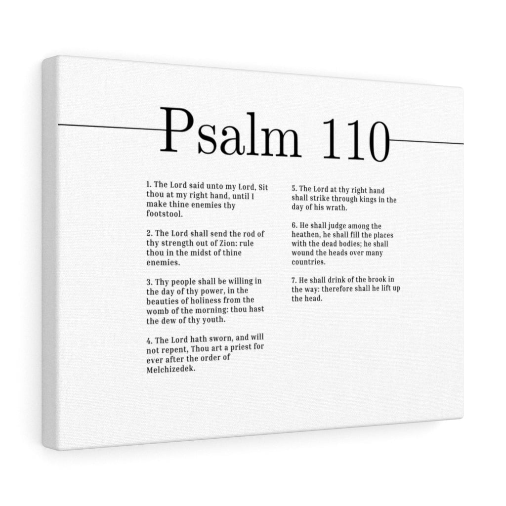 Scripture Walls Psalm 110 At My Right Hand White Bible Chapter Canvas ...