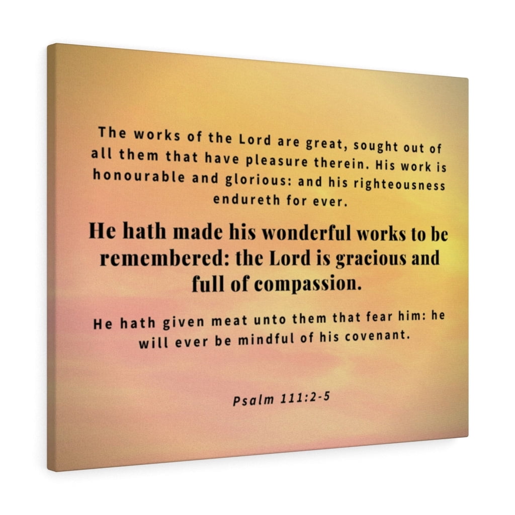Scripture Walls Psalm 111:2-5 Wonderful Works Bible Verse Canvas ...
