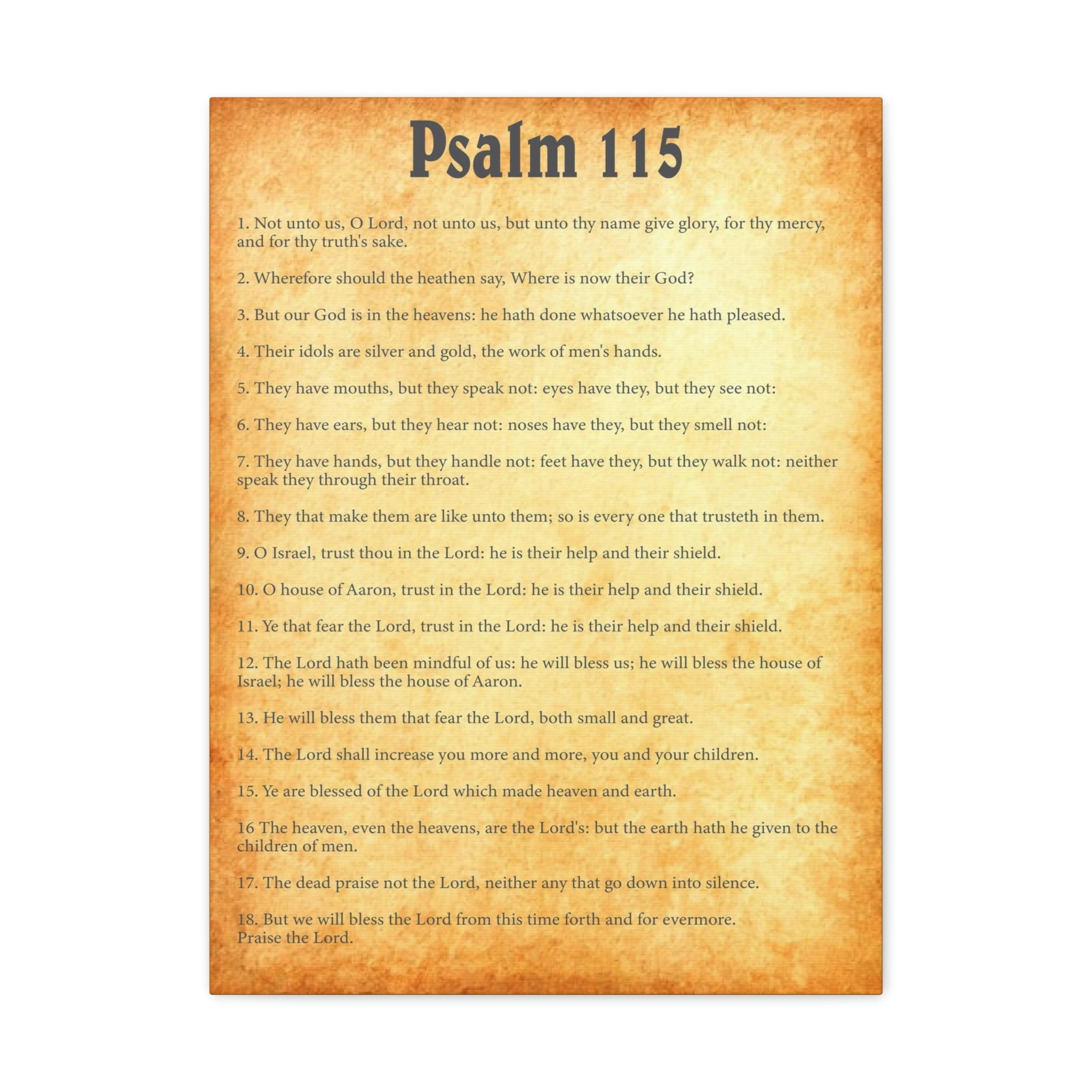 Scripture Walls Psalm 115 Chapter Gold Bible Canvas Christian Wall Art ...