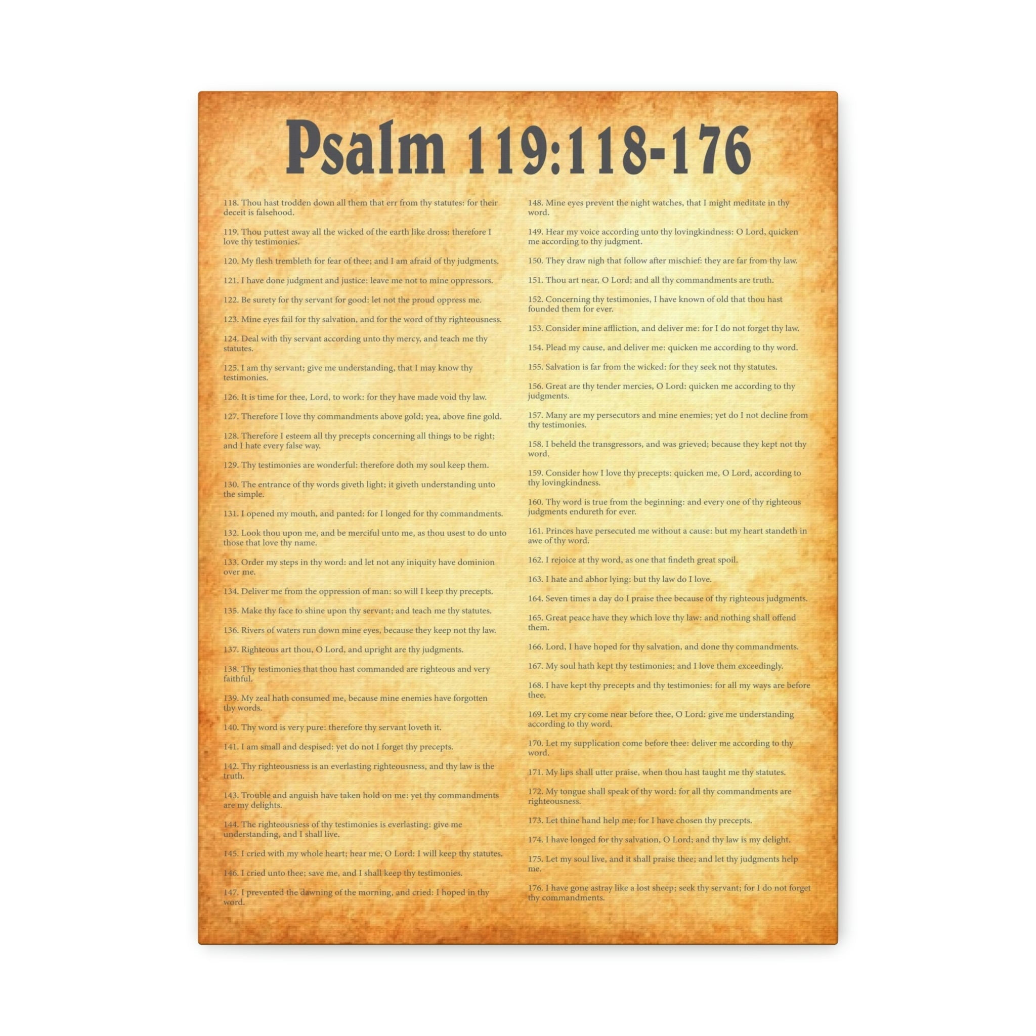 Scripture Walls Psalm 119:118-176 Gold Bible Canvas Christian Wall Art ...