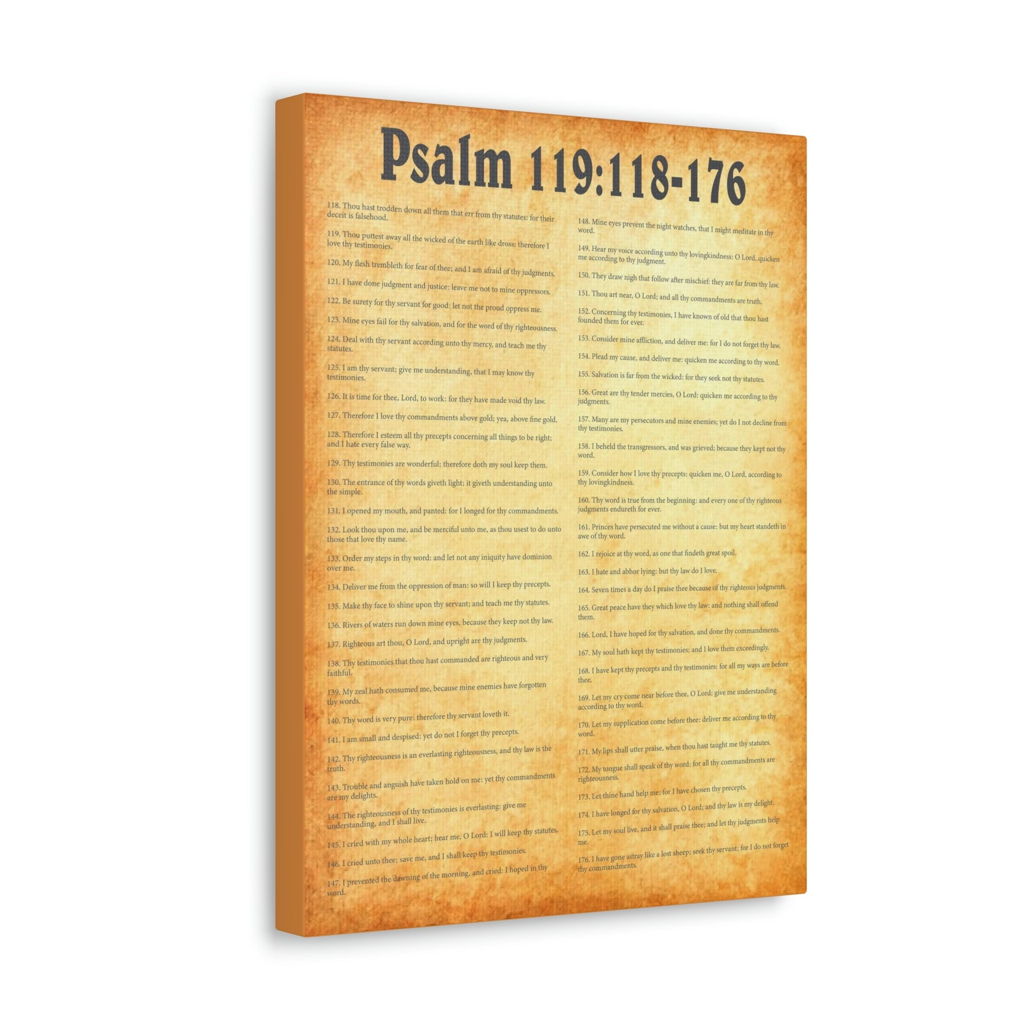 Scripture Walls Psalm 119:118-176 Chapter Gold Bible Canvas Christian Wall Art Ready to Hang ...