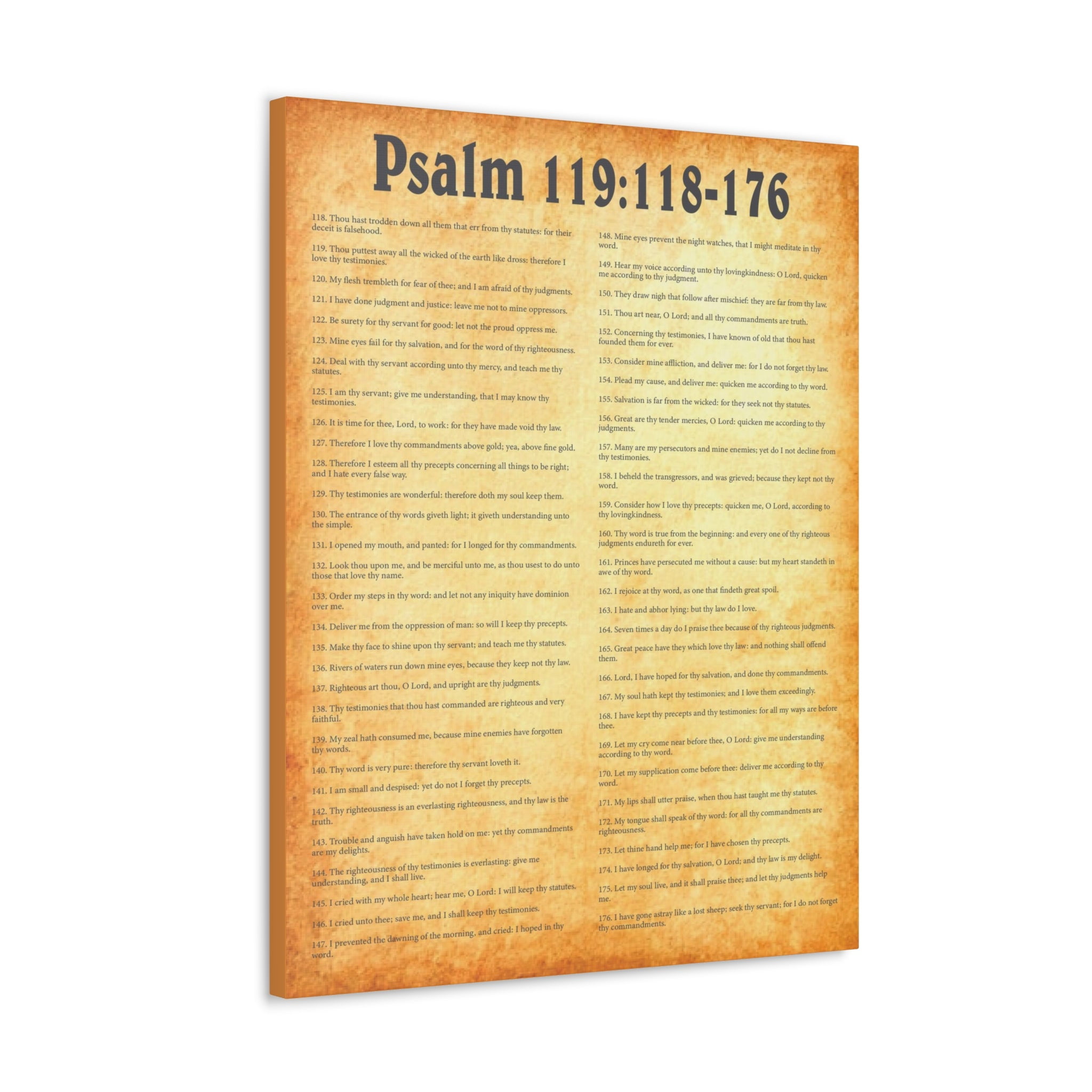 Scripture Walls Psalm 119:118-176 Gold Bible Verse Canvas Christian ...