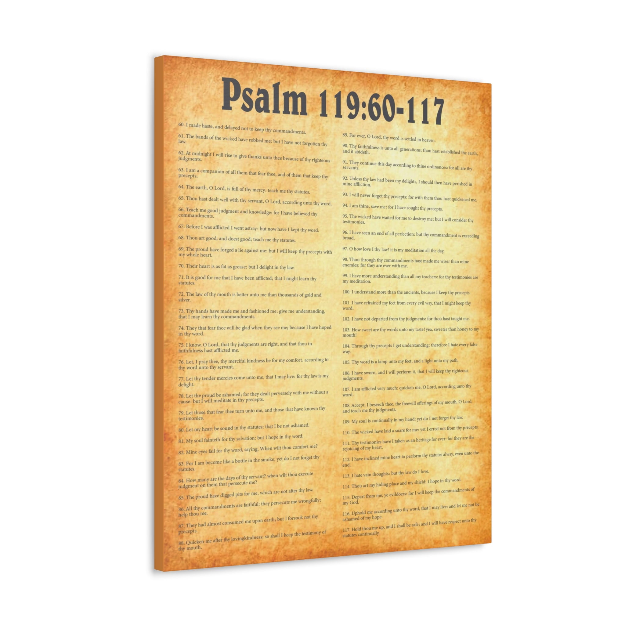 Scripture Walls Psalm 119:60-117 Gold Bible Verse Canvas Christian Wall ...