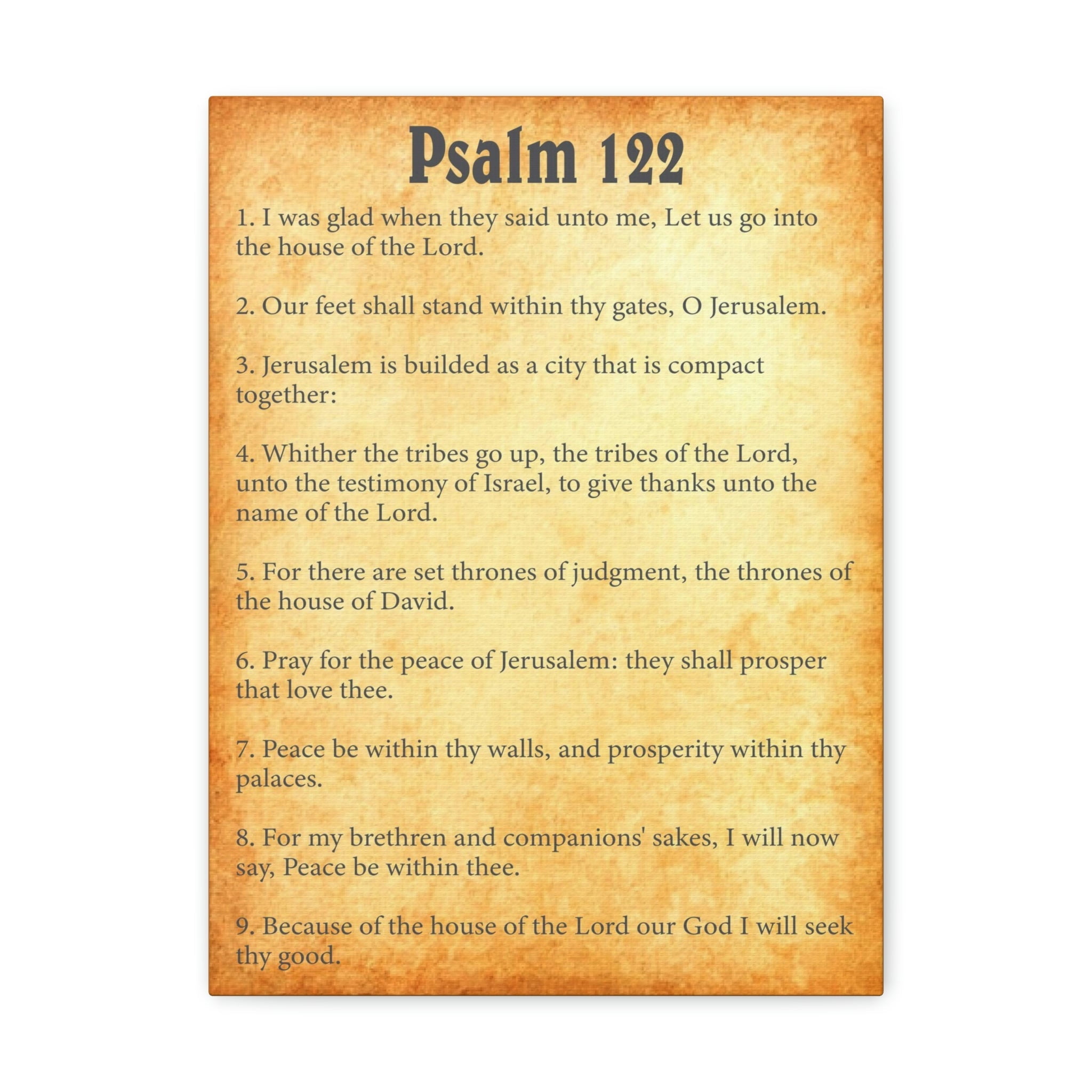Scripture Walls Psalm 122 Chapter Gold Bible Canvas Christian Wall Art Ready to Hang Unframed ...