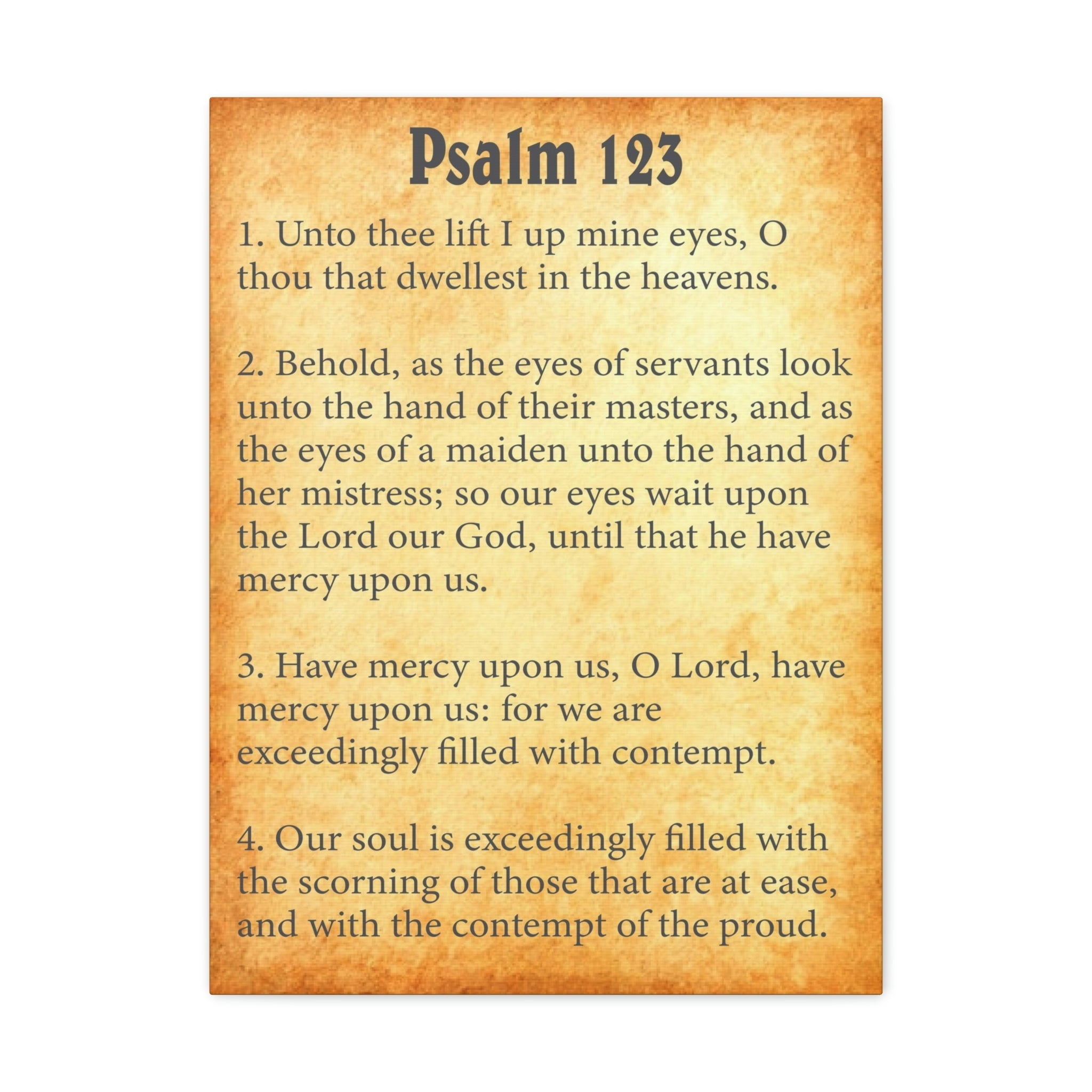 Scripture Walls Psalm 123 Chapter Gold Bible Canvas Christian Wall Art ...