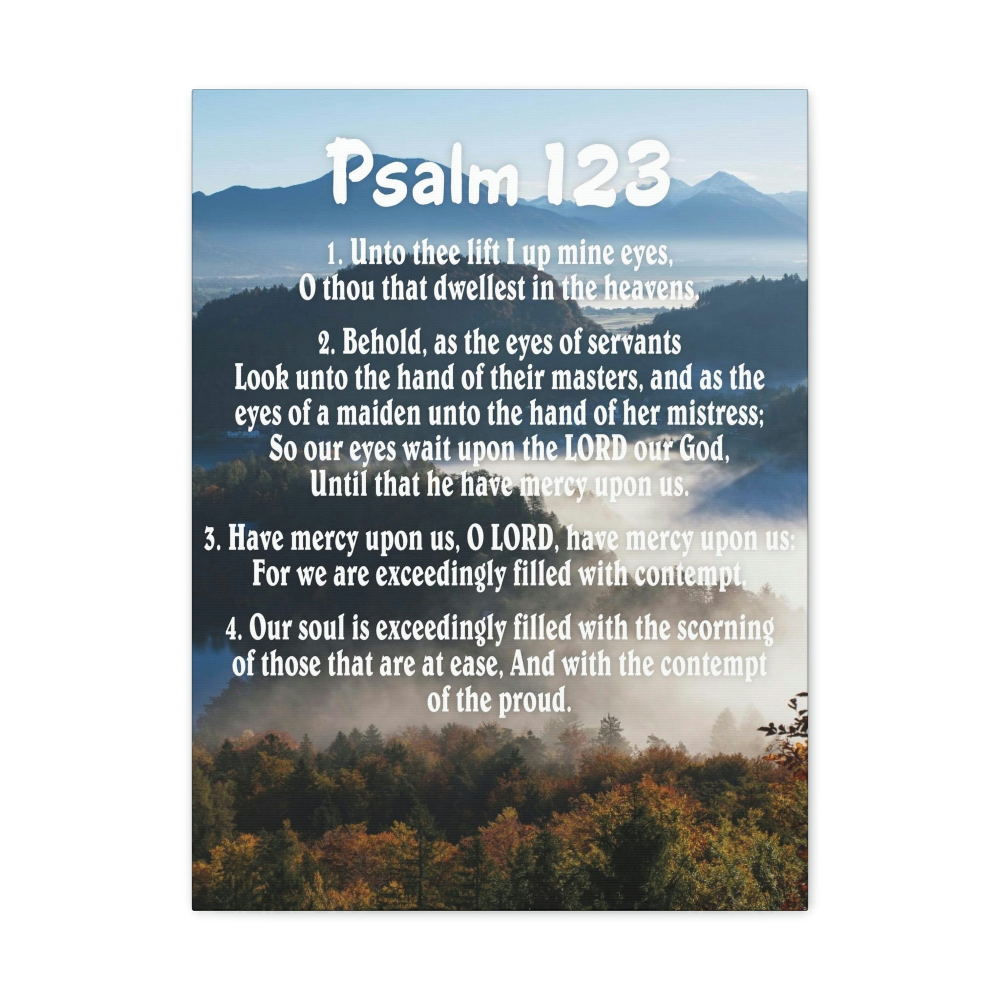 Scripture Walls Psalm 123 Unto Thee Bible Chapter Canvas Christian Wall Art Ready to Hang ...