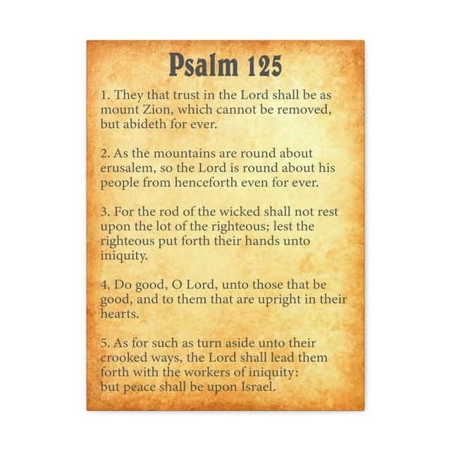Scripture Walls Psalm 125 Chapter Gold Bible Canvas Christian Wall Art Ready to Hang Unframed ...