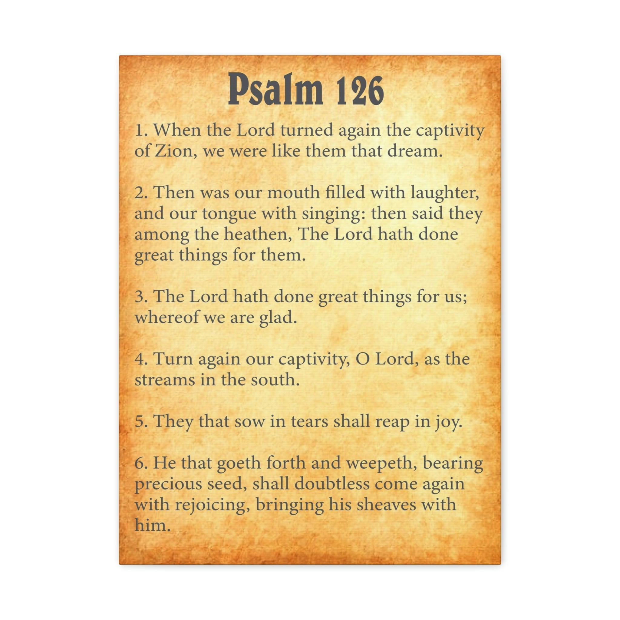 Scripture Walls Psalm 126 Chapter Gold Bible Canvas Christian Wall Art ...