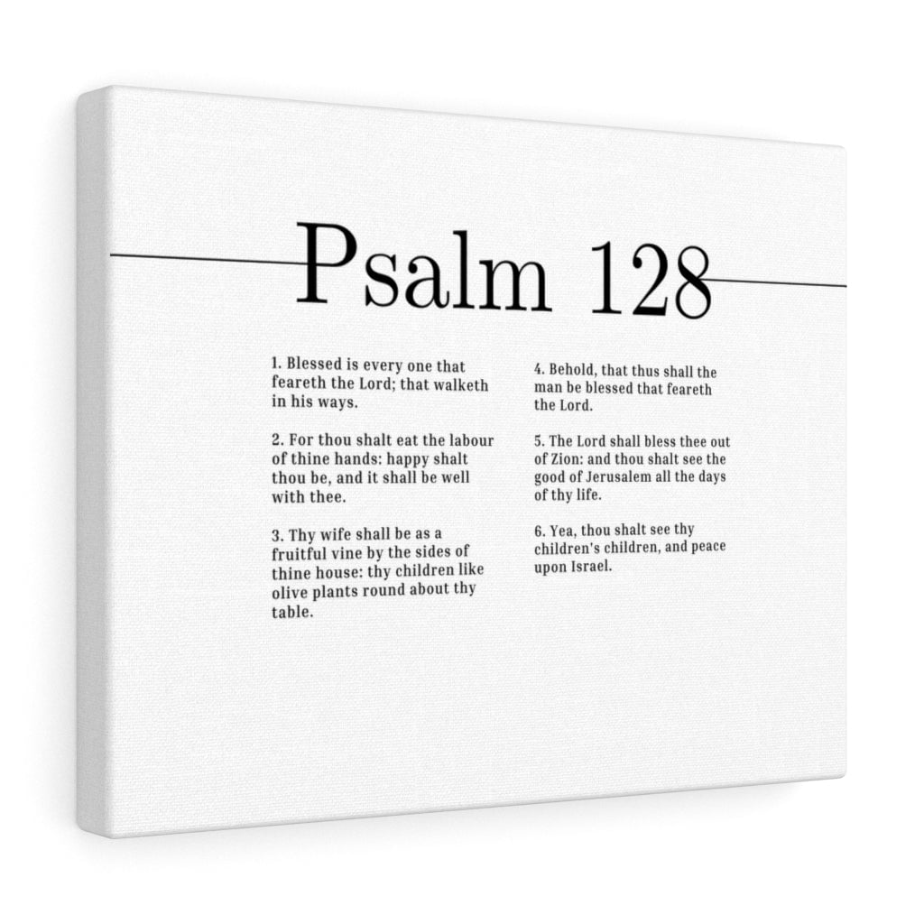 Scripture Canvas Blessed Is Every One Psalm 128 Christian Wall Art ...