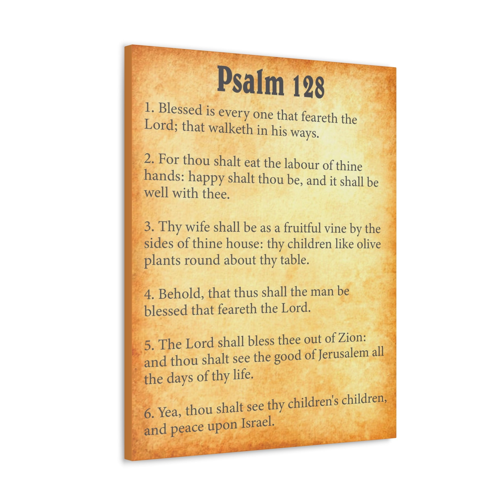 Scripture Walls Psalm 128 Gold Bible Chapter Canvas Christian Wall Art ...