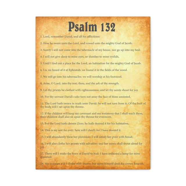 Scripture Walls Psalm 132 Chapter Gold Bible Canvas Christian Wall Art ...