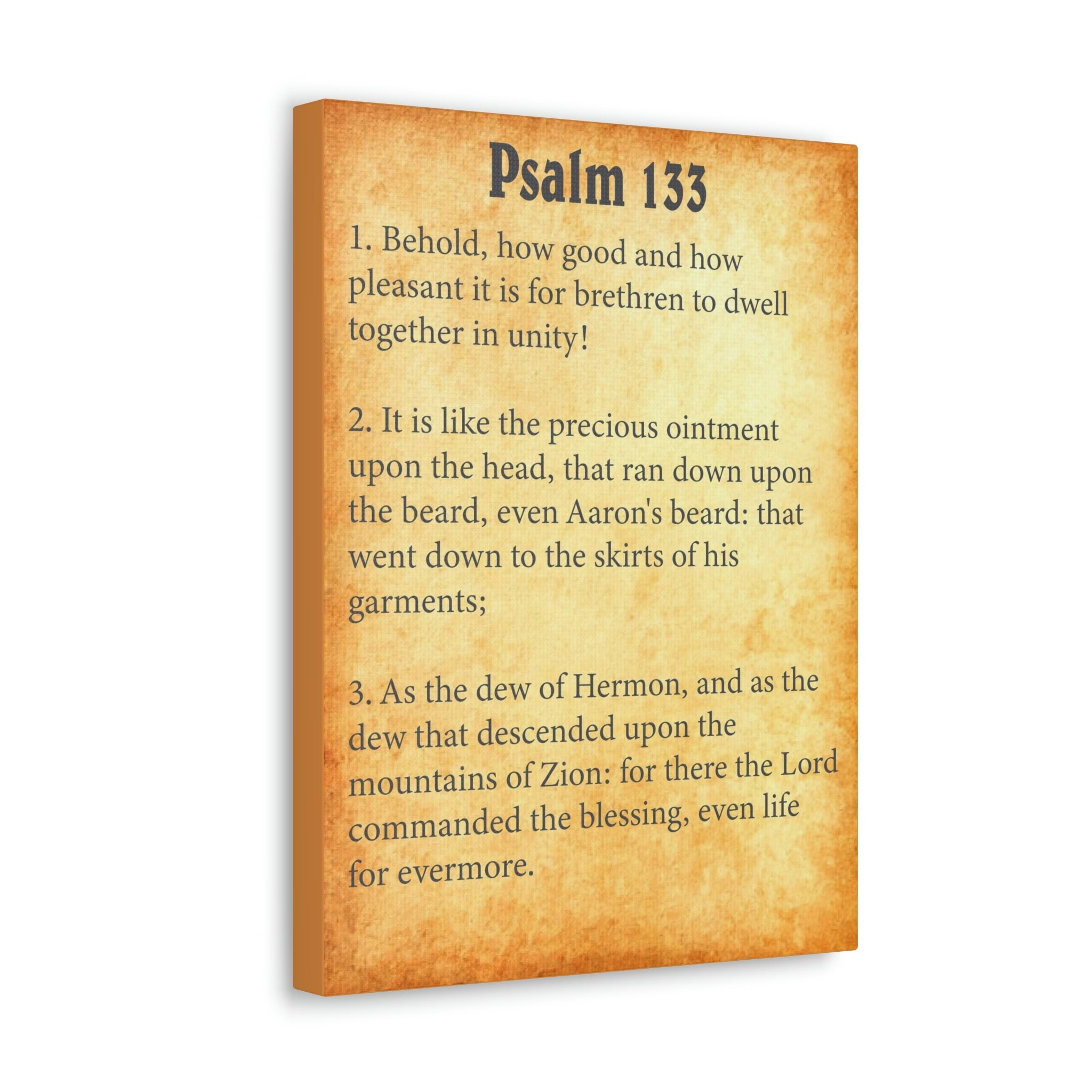 Scripture Walls Psalm 133 Chapter Gold Bible Canvas Christian Wall Art Ready to Hang Unframed ...