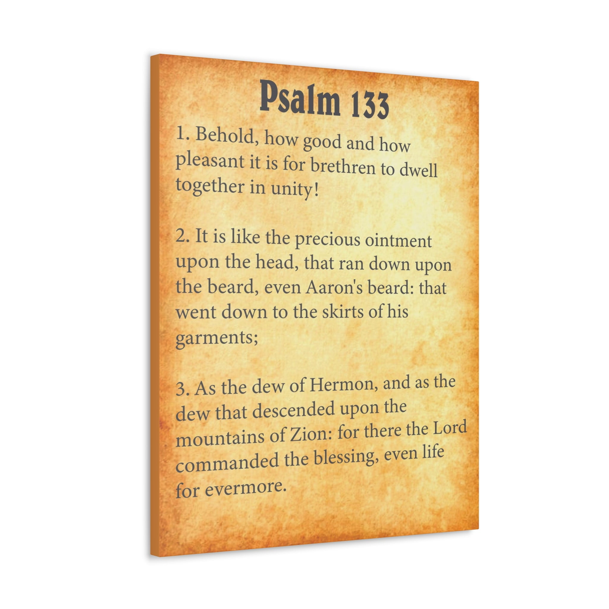 Scripture Walls Psalm 133 Gold Bible Chapter Canvas Christian Wall Art Ready to Hang Unframed ...