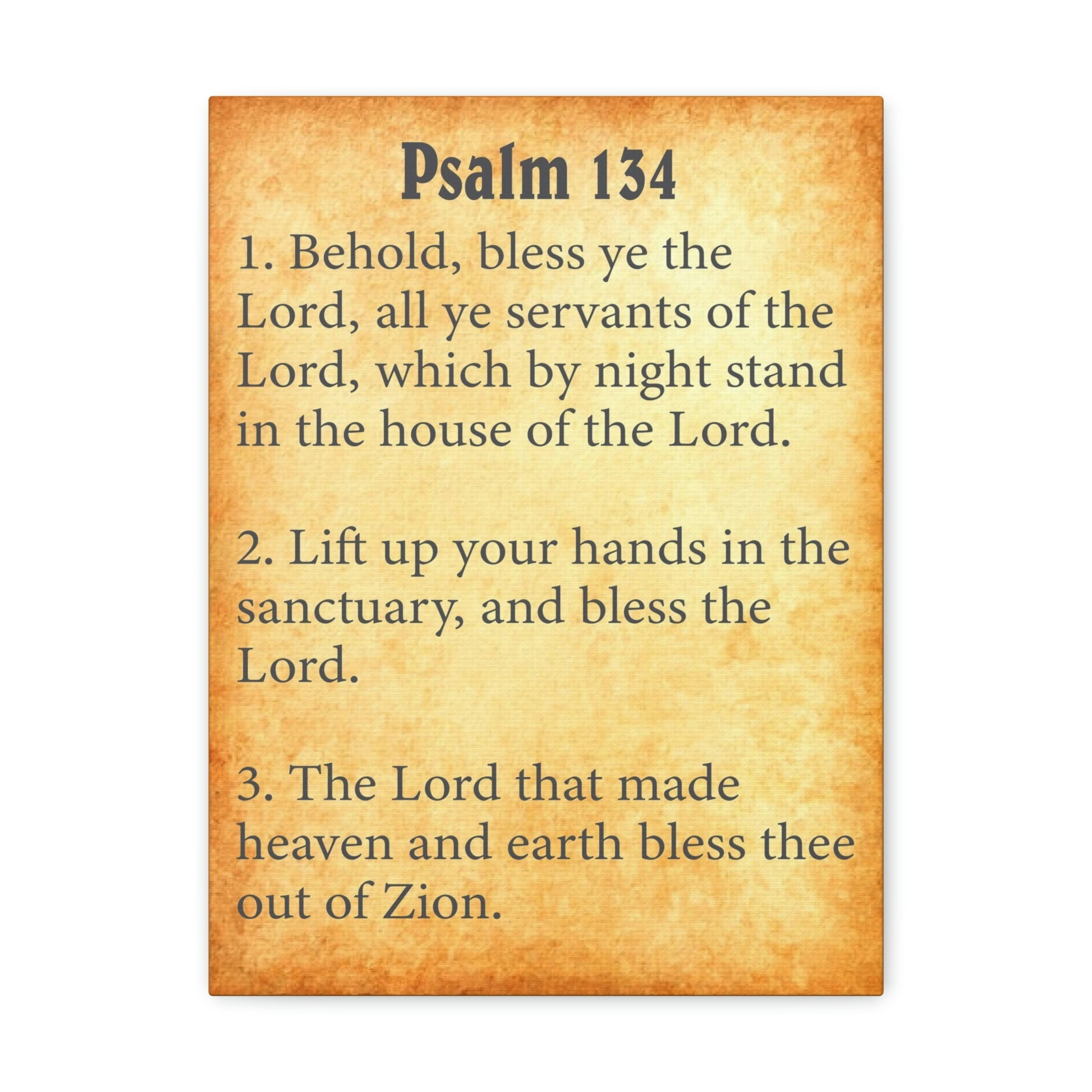 Scripture Walls Psalm 134 Chapter Gold Bible Canvas Christian Wall Art Ready to Hang Unframed ...