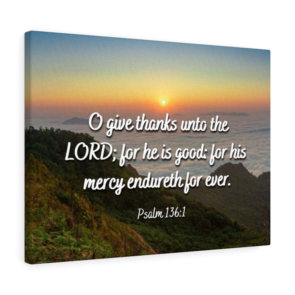 Scripture Walls Psalm 136:1 For His Mercy Bible Verse Canvas Christian ...
