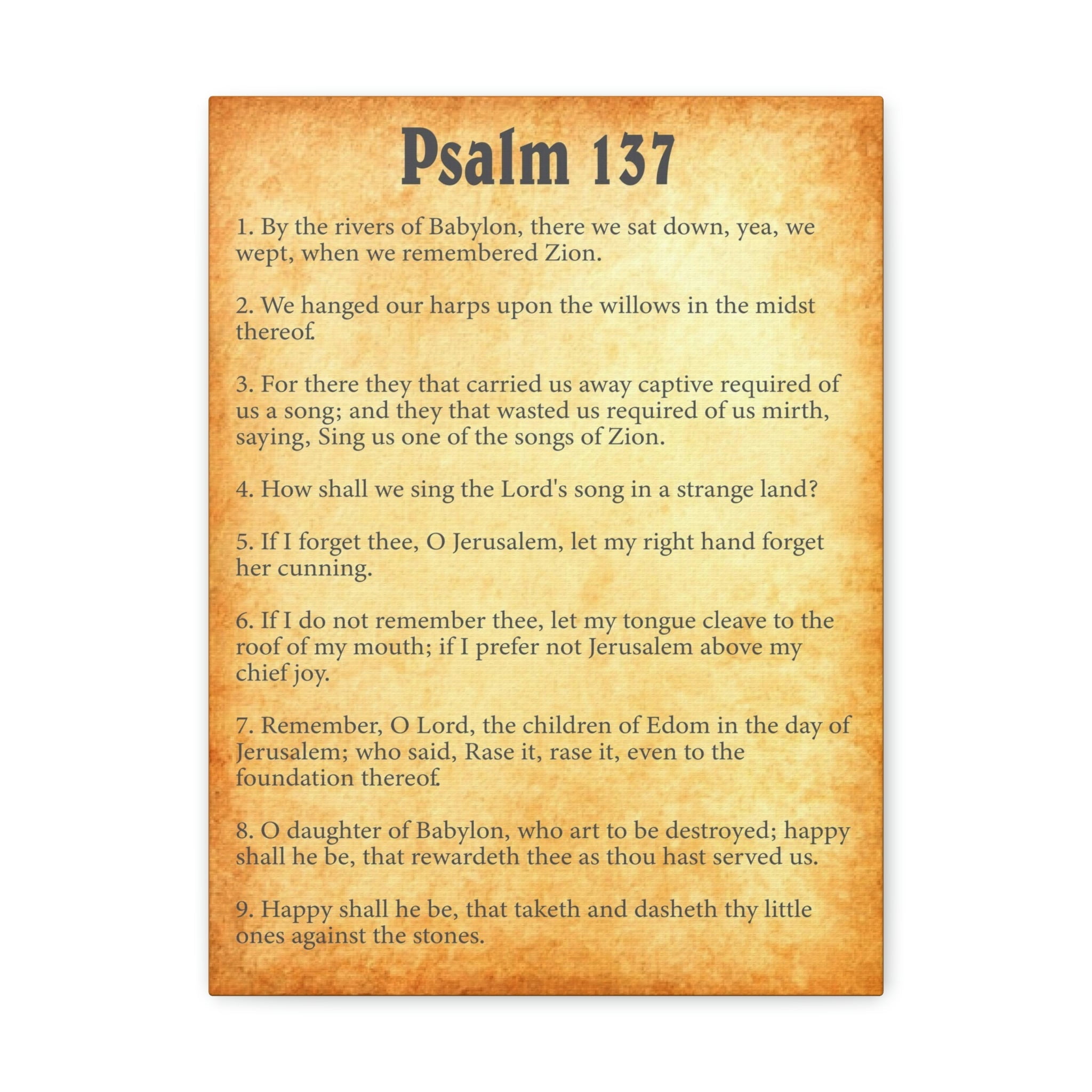Scripture Walls Psalm 137 Chapter Gold Bible Canvas Christian Wall Art ...
