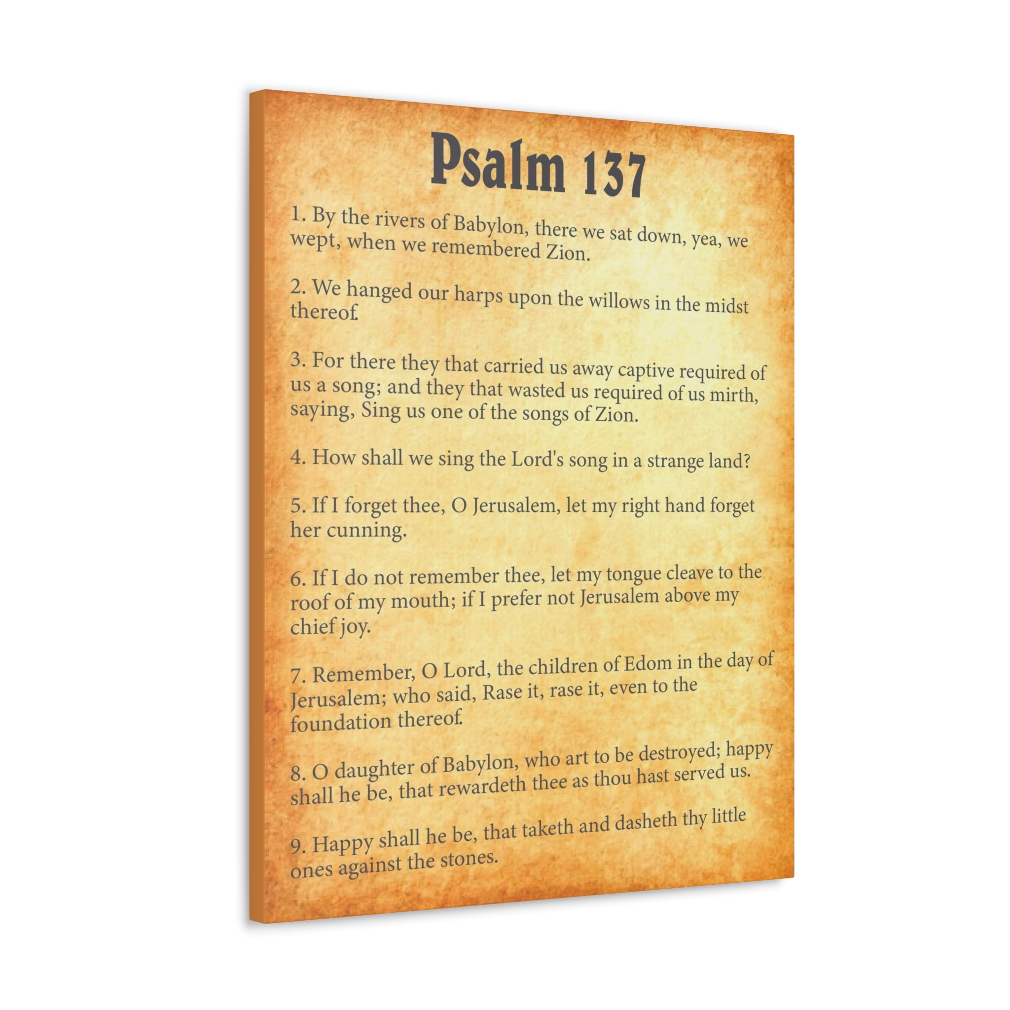 Scripture Walls Psalm 137 Gold Bible Chapter Canvas Christian Wall Art Ready to Hang Unframed ...