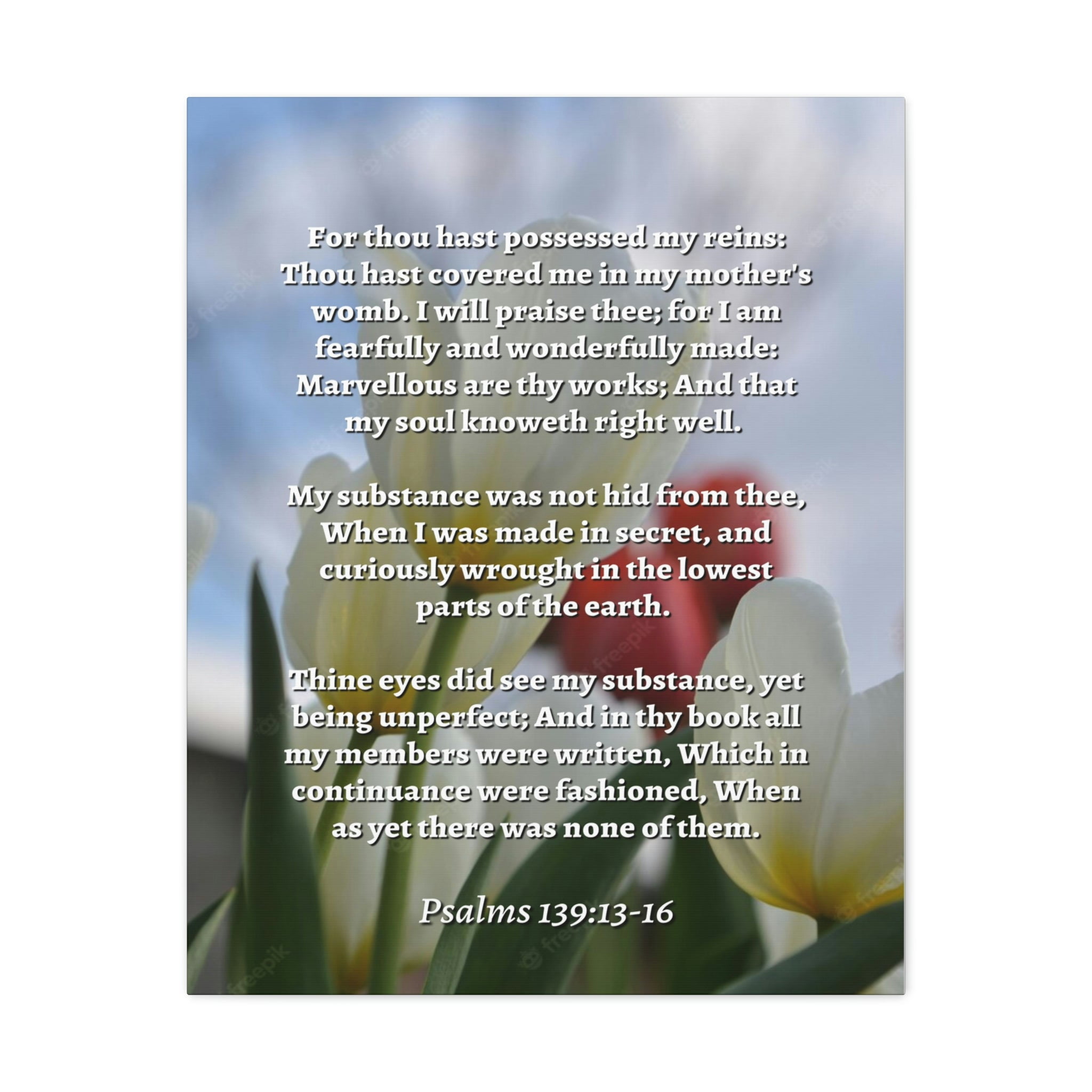 Scripture Walls Psalm 139:14 Wonderfully Made Flower Bible Verse Canvas ...