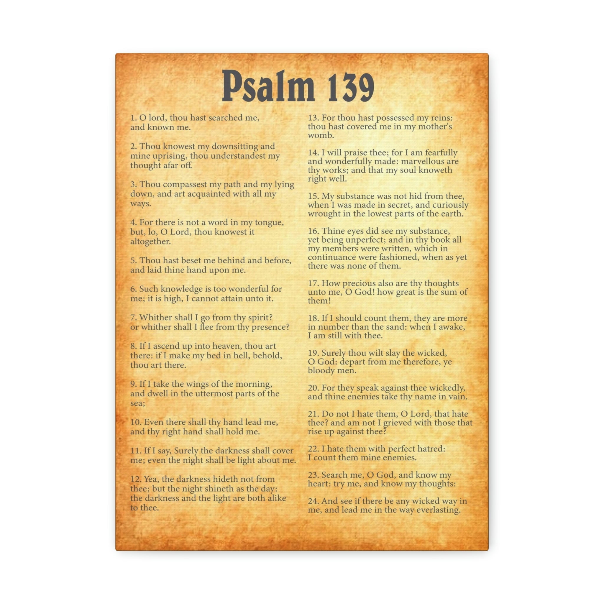 Scripture Walls Psalm 139 Chapter Gold Bible Canvas Christian Wall Art ...