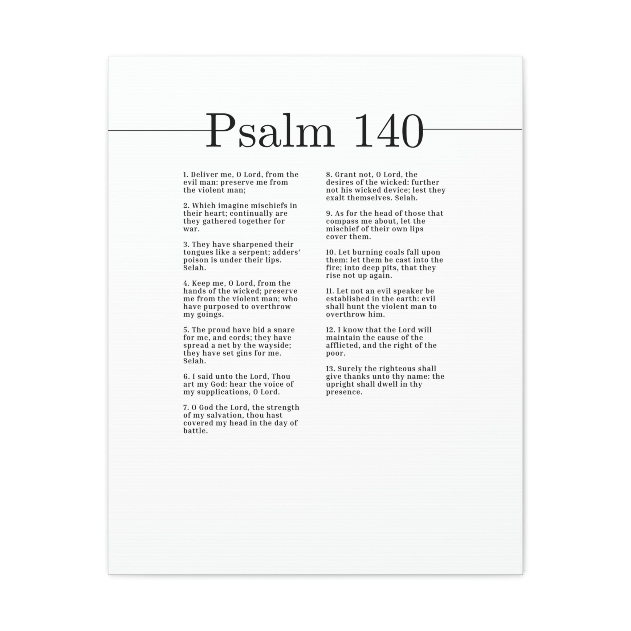 Scripture Walls Psalm 140 Keep Me, O Lord White Bible Chapter Canvas ...